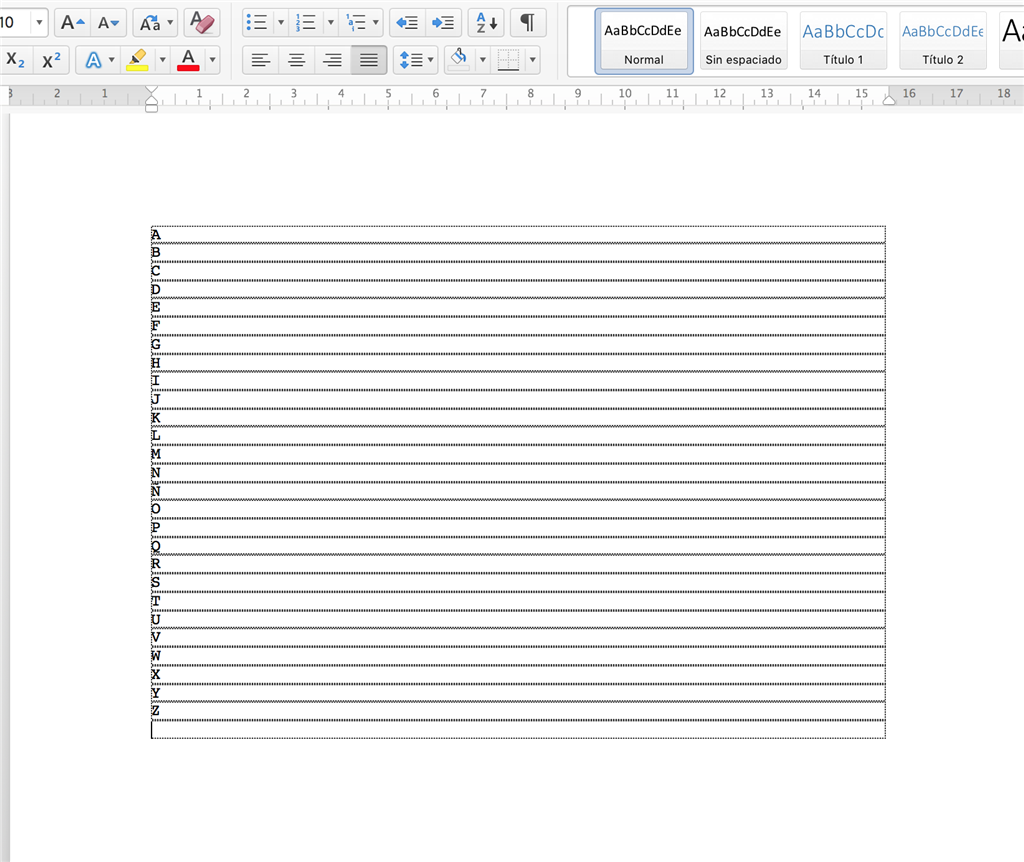 como hacer lineas en word